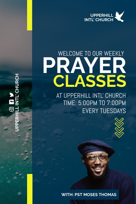 Plantilla de WEEKLY PRAYER CLASSES | PosterMyWall