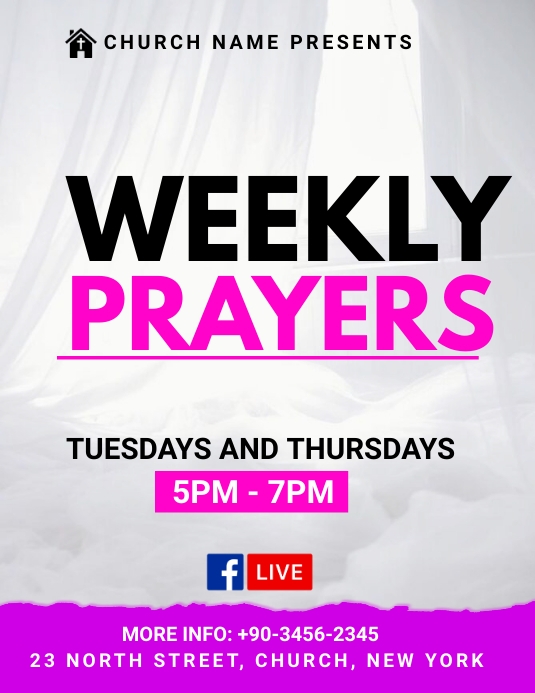 weekly prayer service Template | PosterMyWall