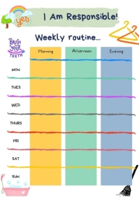 kids /girls weekly goals free template | PosterMyWall