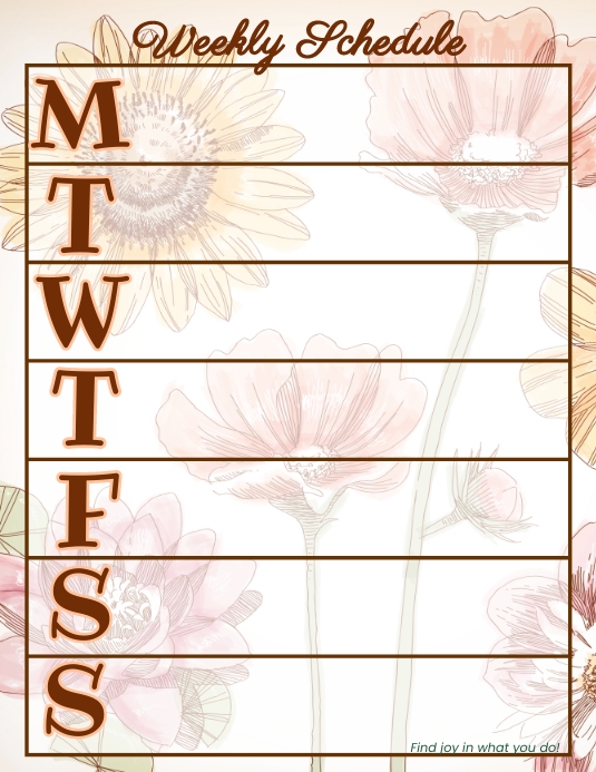 Copy of Weekly Schedule | PosterMyWall