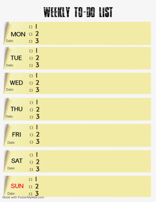 Weekly Schedule Template | PosterMyWall