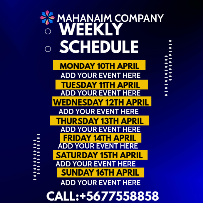 Plantilla de weekly schedule flyer (1) | PosterMyWall
