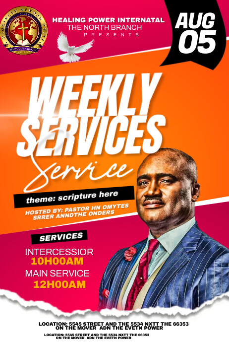 weekly service flyer Template | PosterMyWall