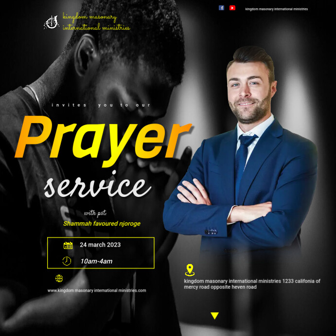 Prayer service invitation flyer poster template | PosterMyWall