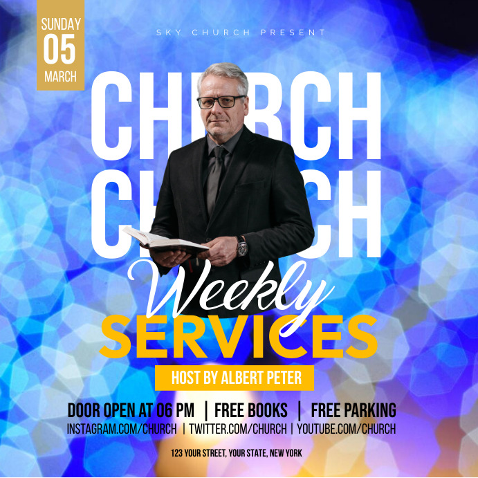 Copy of Weekly Services Church Poster | PosterMyWall