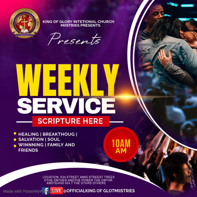 weekly services Templat | PosterMyWall