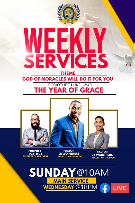 Copy of Weekly services | PosterMyWall