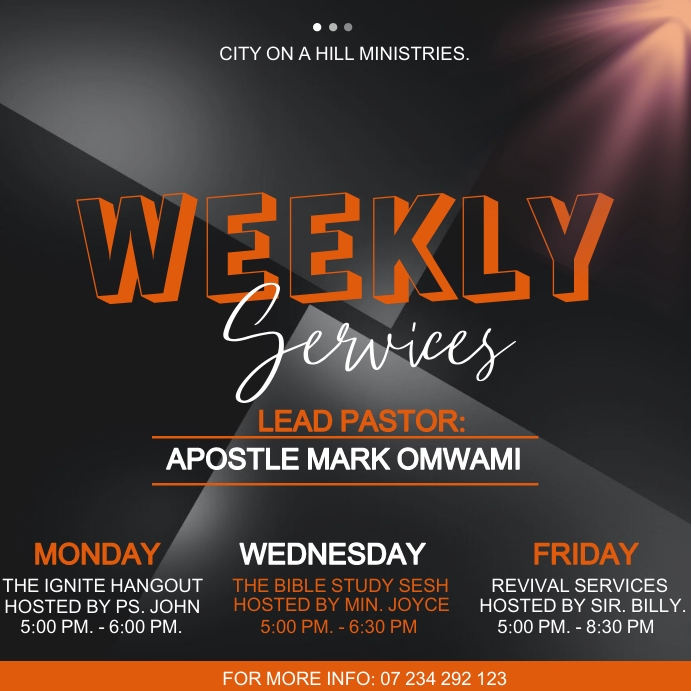 Weekly services poster Template | PosterMyWall