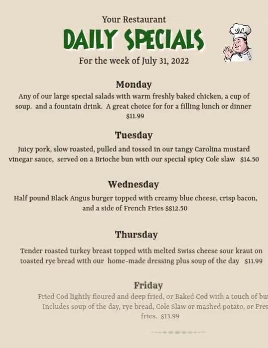 Weekly Specials, 2 Template | PosterMyWall