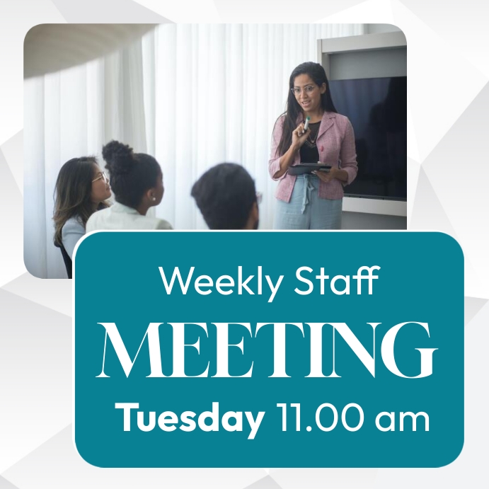 weekly staff meeting flyer Template | PosterMyWall