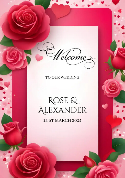 Welcom sign wedding template (1) | PosterMyWall