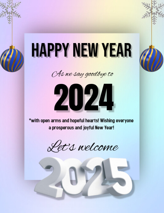 Welcome 2025 Goodbye 2024 Flyer Template | PosterMyWall
