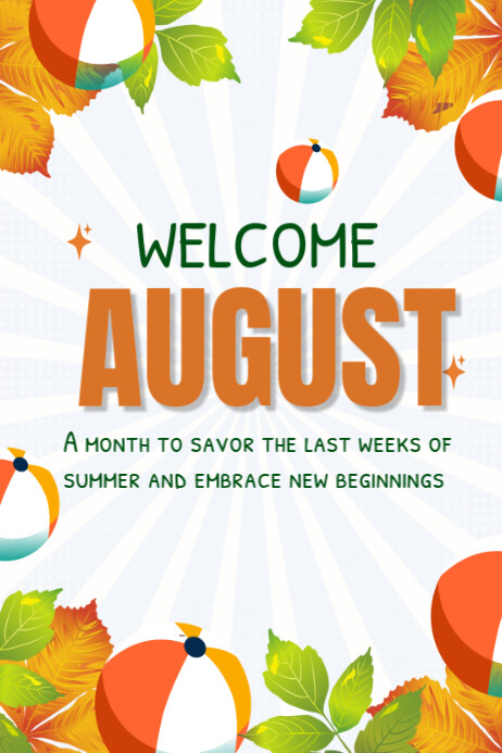 Welcome August Template 2025 | PosterMyWall