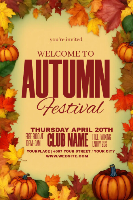 Welcome Autumn Festival Template | PosterMyWall