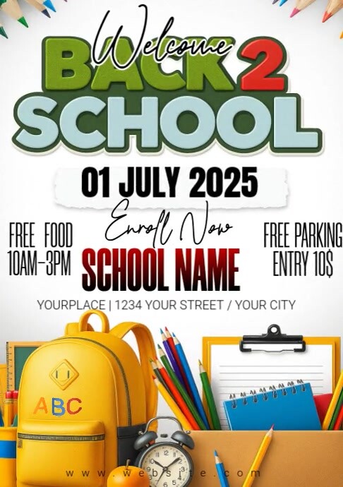 Welcome back 2 school poster Template | PosterMyWall