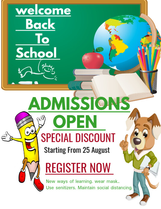 Copy of Welcome back to school admissions open flyer post template ...