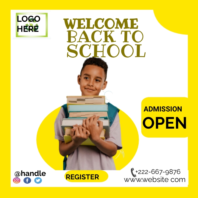 Welcome back to school Admission template | PosterMyWall