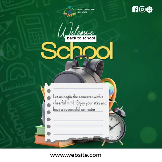 Welcome back to school flyer Template | PosterMyWall
