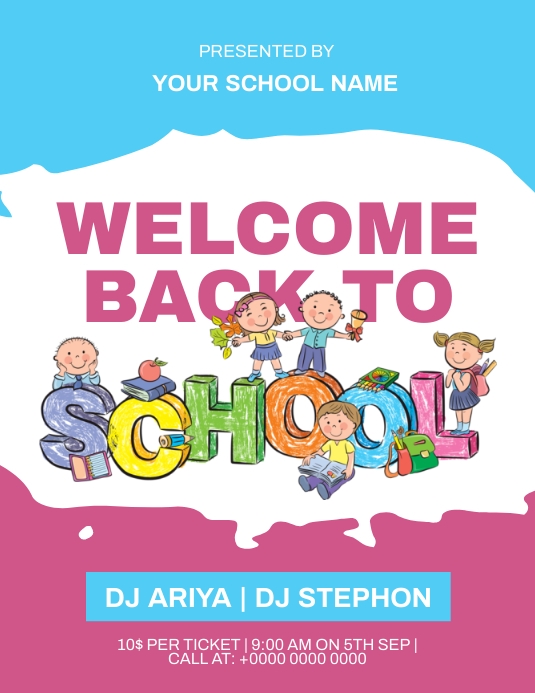 Welcome Back TO SCHOOL PARTY FLYER TEMPLATE | PosterMyWall