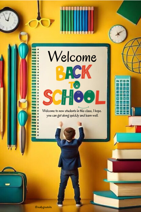 Modèle Welcome Back to School Poster Design 2024 | PosterMyWall