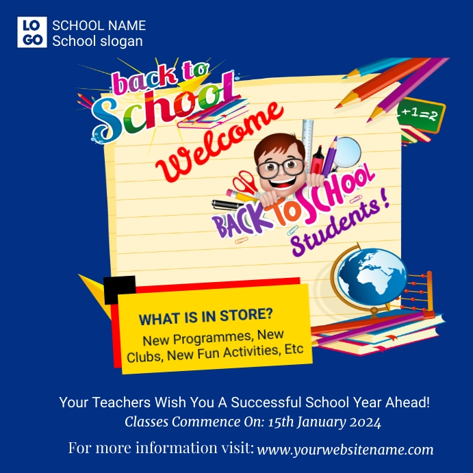 welcome back to school poster design Template | PosterMyWall