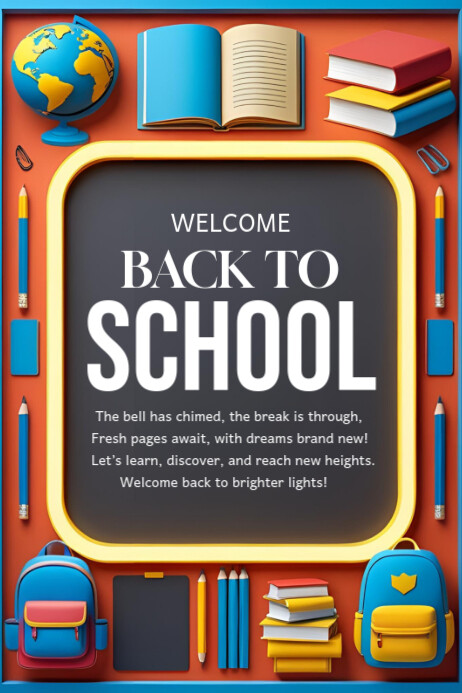 Welcome Back To School Poster. Template | PosterMyWall