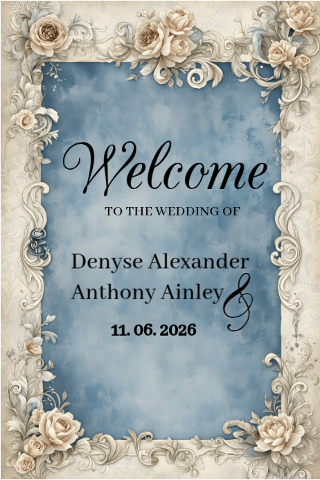 Plantilla de welcome board vintage floral frame design | PosterMyWall