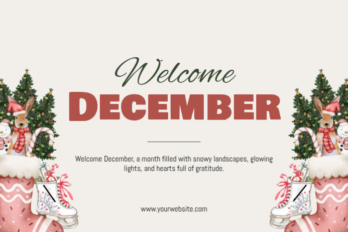 Welcome December Poster Landscape Design | Welcome December Poster ...