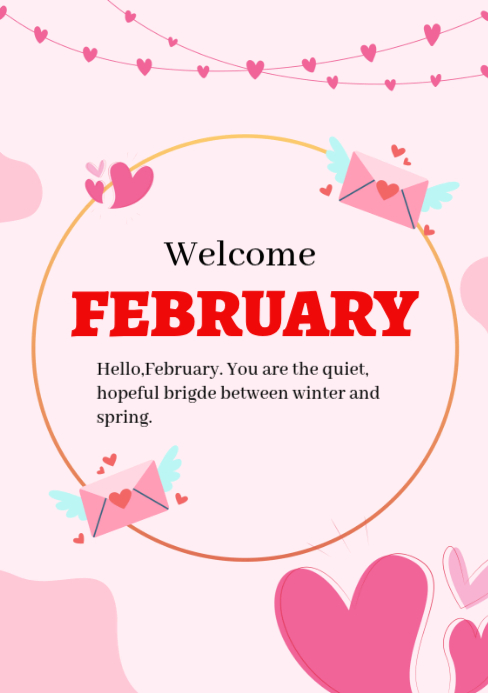 Welcome February flyer template design | PosterMyWall