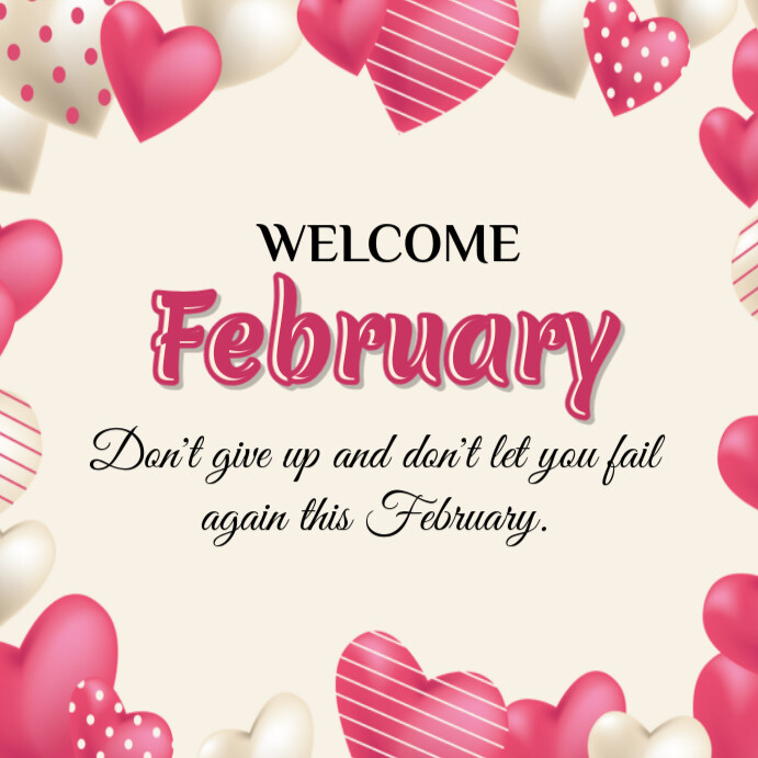 Welcome February Instagram Post 2025 Template | PosterMyWall
