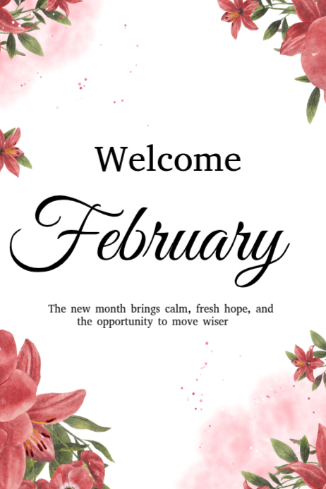 Welcome February template 2026 | PosterMyWall