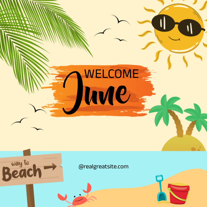 Welcome June Online Greeting Cards 2024 Template | PosterMyWall