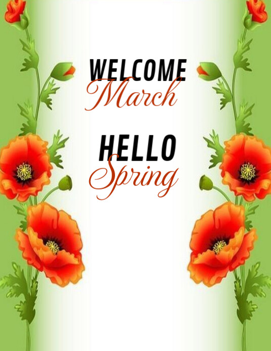 Copy of Welcome March Hello Spring Flyer 2025 | PosterMyWall