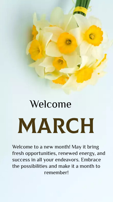 Welcome March online greetings Card Template | PosterMyWall
