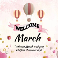Welcome March online greetings Card Template | PosterMyWall