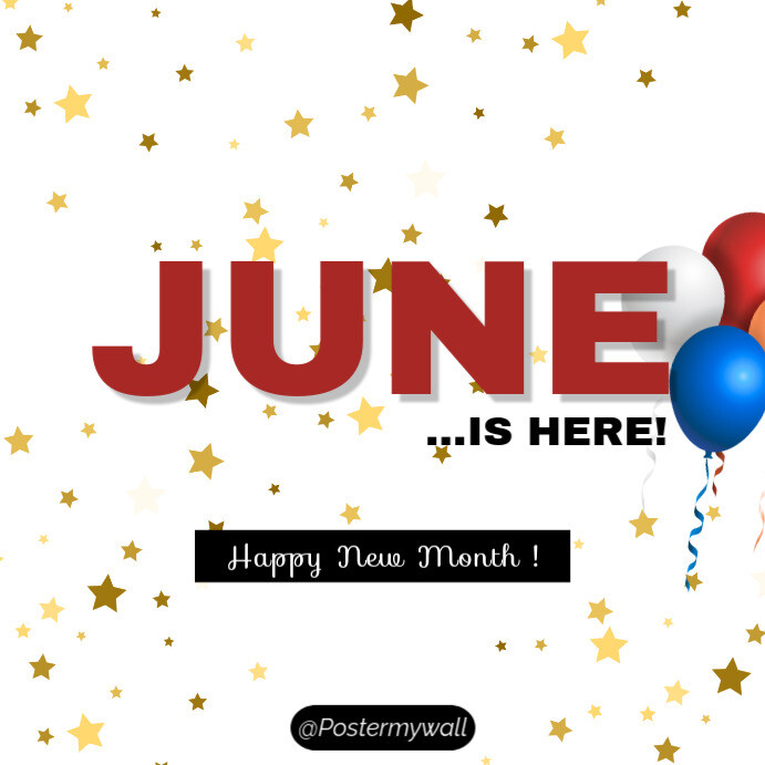Copy of Welcome month of June Graphic Design greeting template ...