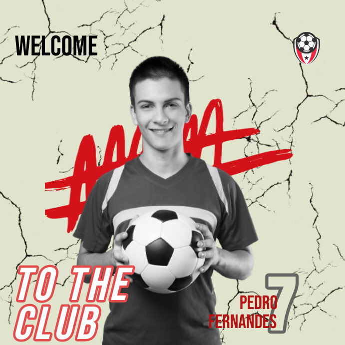WELCOME NEW FOOTBALL PLAYER INSTAGRAM POST Template | PosterMyWall