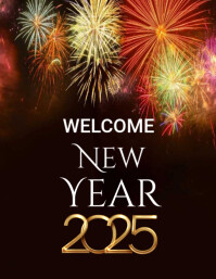 Welcome New Year 2025 Flyer Template | PosterMyWall