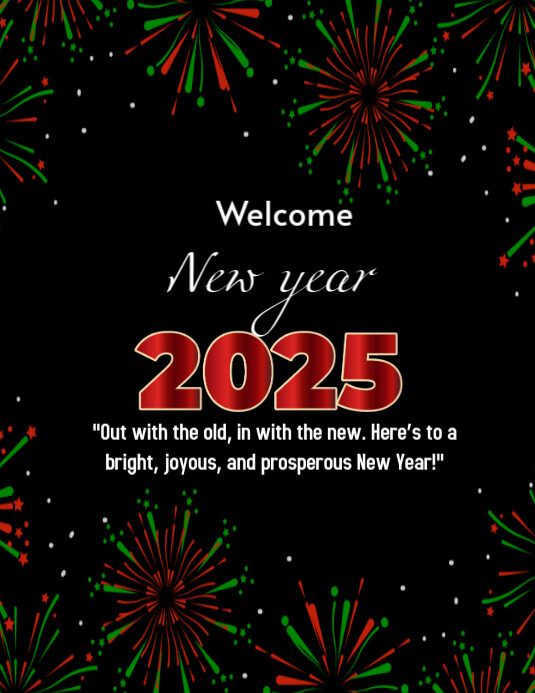 Welcome New Year 2025 Flyer Template | PosterMyWall