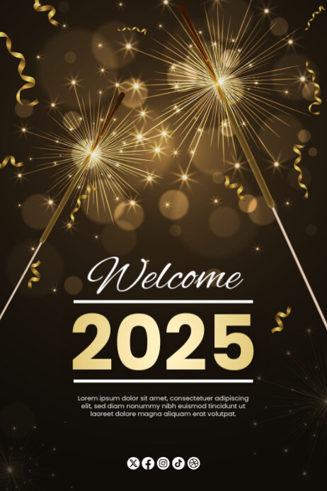 Copy of Welcome New Year 2025 Greeting Post | PosterMyWall