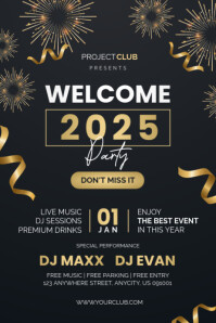 Welcome New Year 2025 poster Template | PosterMyWall