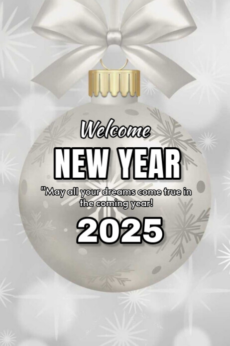 Welcome New Year 2025 Poster Template Modelo | PosterMyWall