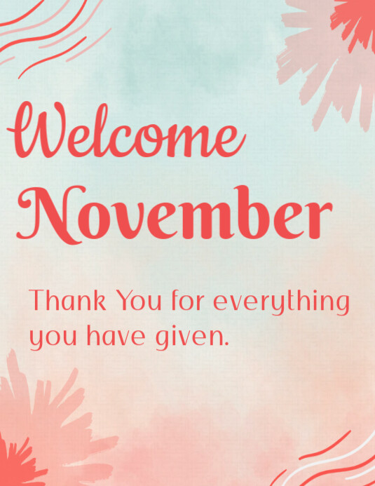 Welcome November Template | PosterMyWall