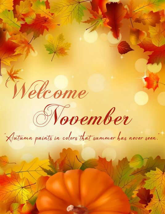 welcome NOVEMBER Template | PosterMyWall