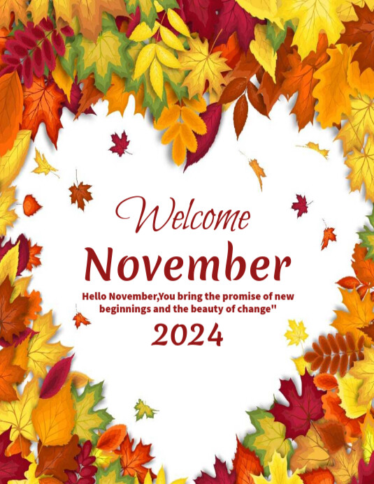 Welcome November Flyer Template 2024 | PosterMyWall