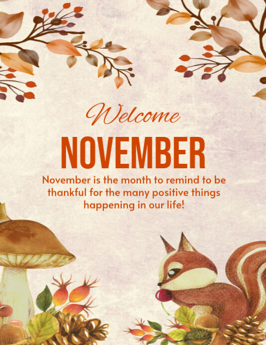 Copy of Welcome November Flyer Template 2024 | PosterMyWall