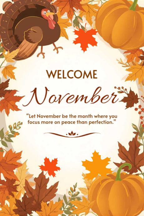 Welcome November template 2025 | PosterMyWall