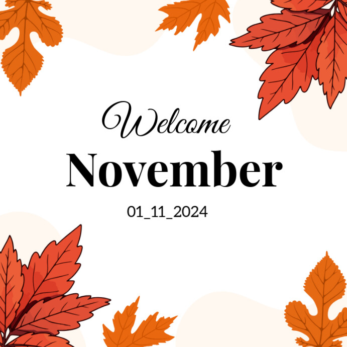 Welcome November Template Instagram Post | PosterMyWall