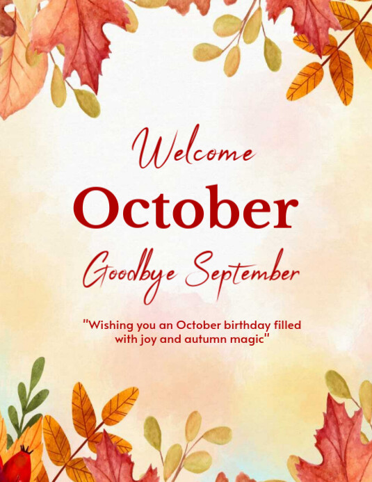 Copy of Welcome October Flyer Template 2024 | PosterMyWall