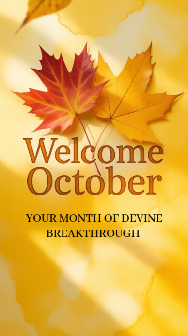 Plantilla de Welcome October Happy New Month Autumn Greeting Design ...